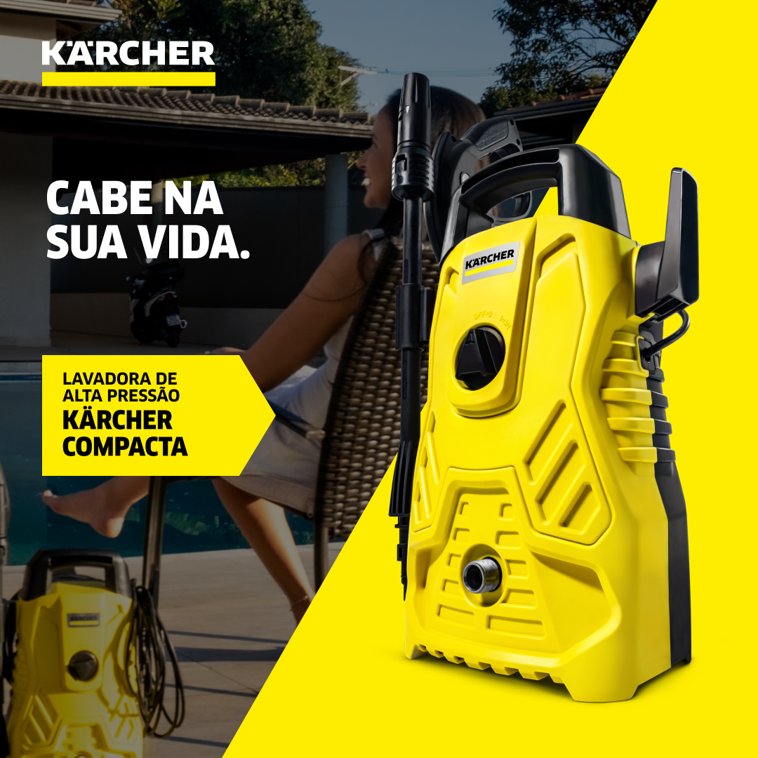 Lavadora de Alta pressão Kärcher Compacta 1500 PSI/Libras 1400W 300L/h com Aplicador de ...