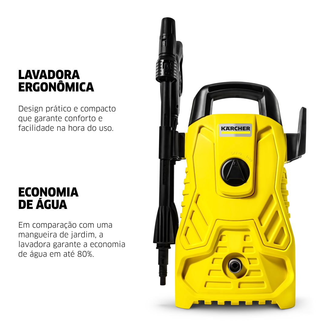 Lavadora de Alta pressão Kärcher Compacta 1500 PSI/Libras 1400W 300L/h com Aplicador de ...
