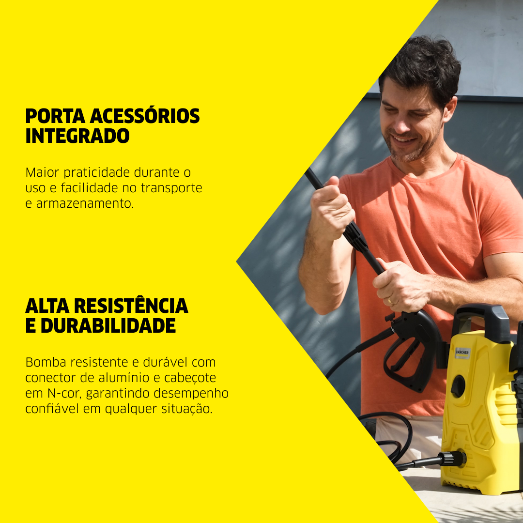 Lavadora de Alta pressão Kärcher Compacta 1500 PSI/Libras 1400W 300L/h com Aplicador de ...