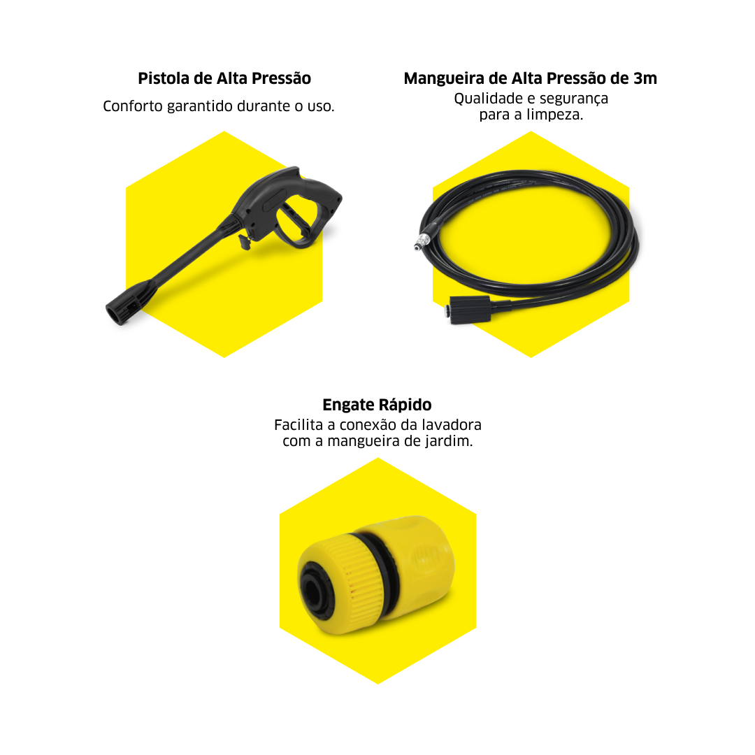 Lavadora de Alta pressão Kärcher Compacta 1500 PSI/Libras 1400W 300L/h com Aplicador de ...