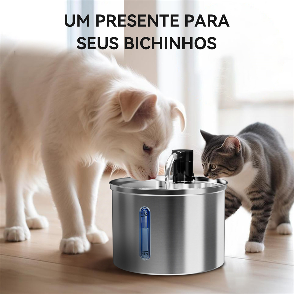 (múltipla escolha) Newpet Aço inoxidável Bebedouro Pet Sensor ...