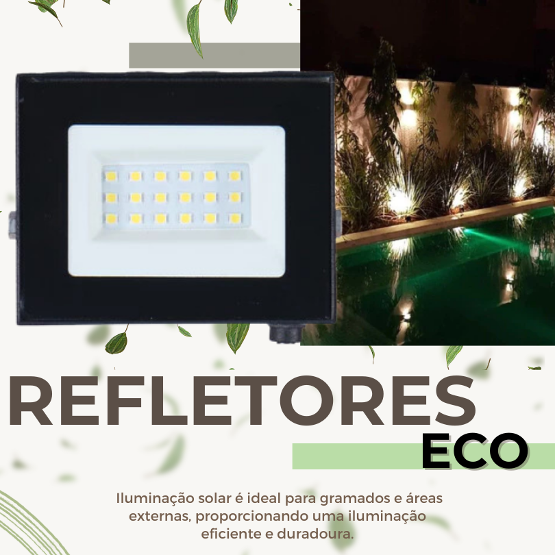 Kit 4 Holofote Refletor Led ECO Pro 200W 100W 50W Branco Frio 6500K Branco Quente Verde | IP65 ...