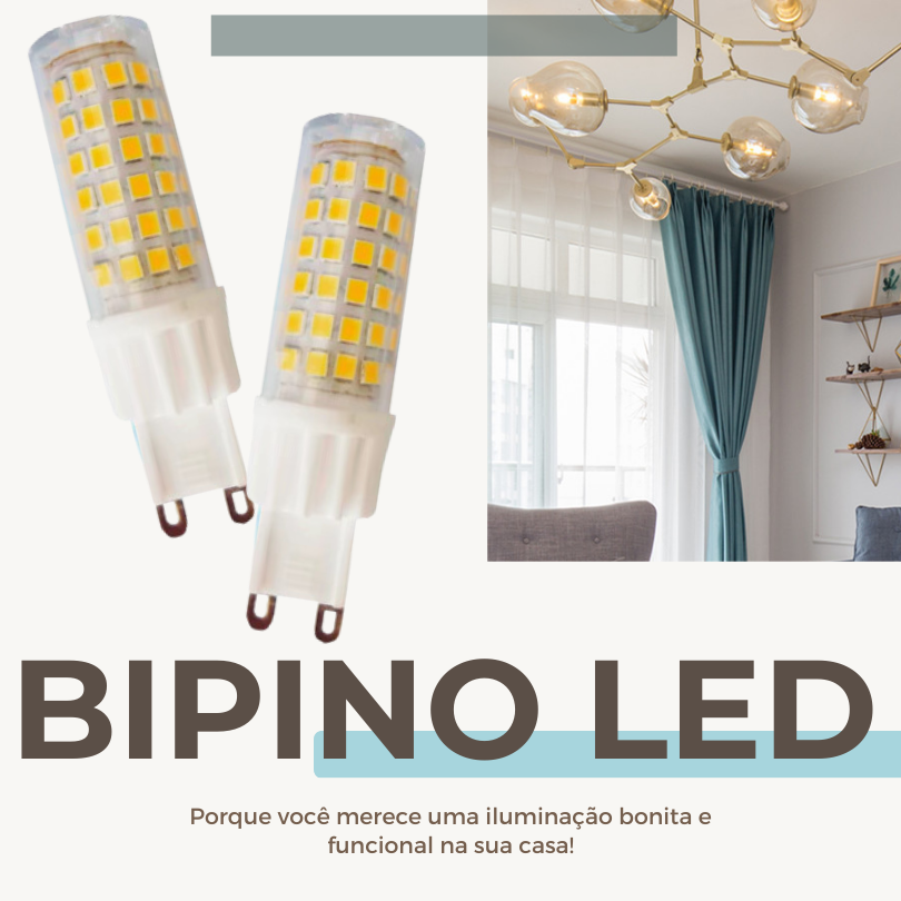 Lâmpada LED 7W G9 Halopin 110V/220V, Branco Quente 3000K (Amarelo) e Branco Frio 6500K (Branco ...