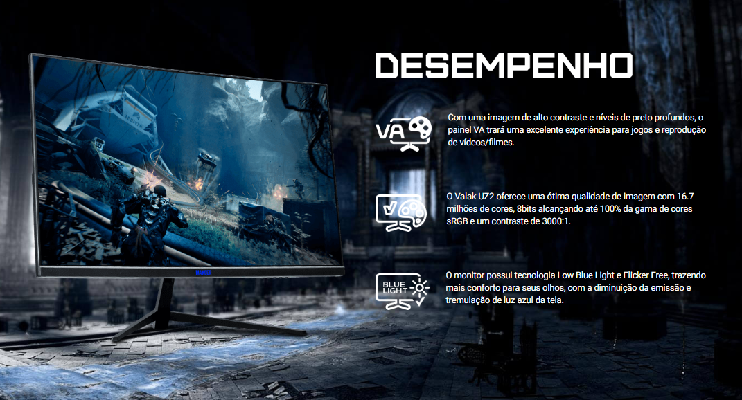 Monitor Gamer Mancer Valak UZ2, 32 Pol, FHD, Curvo, 1ms, 165Hz ...