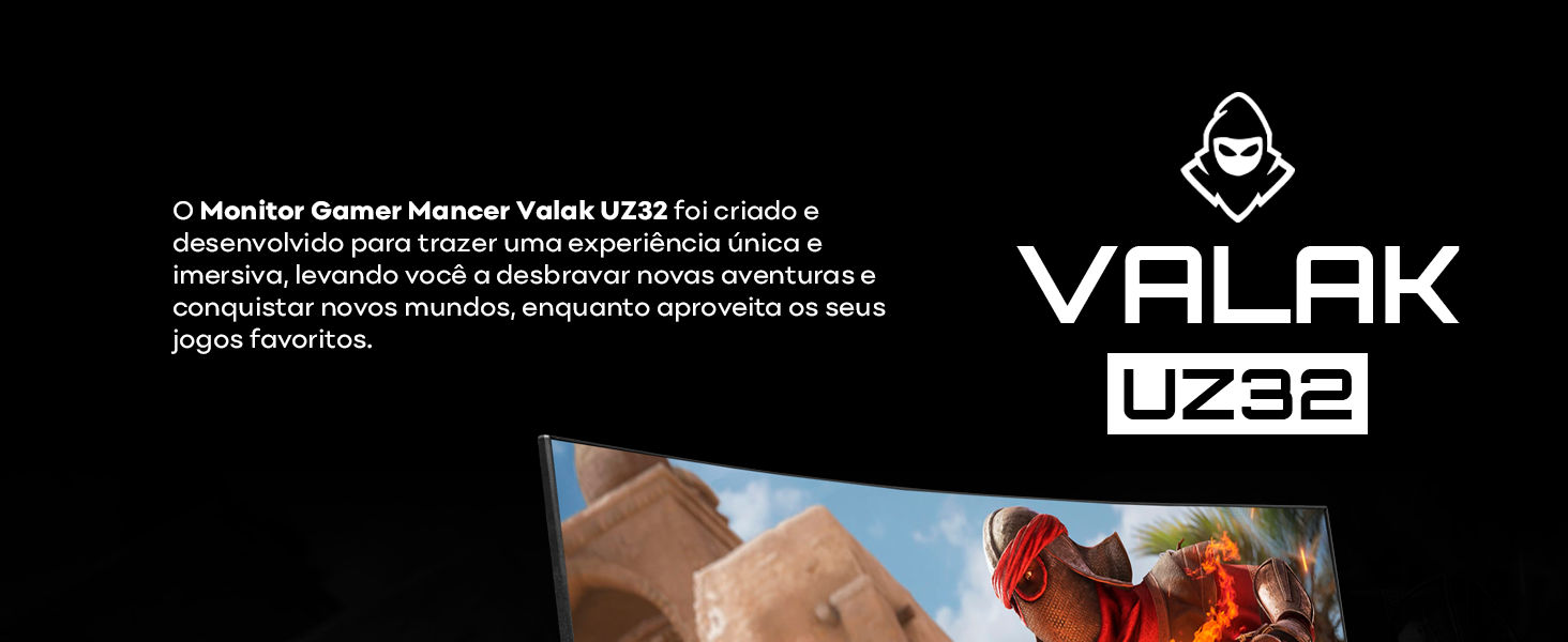 Monitor Gamer Mancer Valak UZ32, 32 Pol Curvo, VA, FHD, 1ms, 165Hz ...