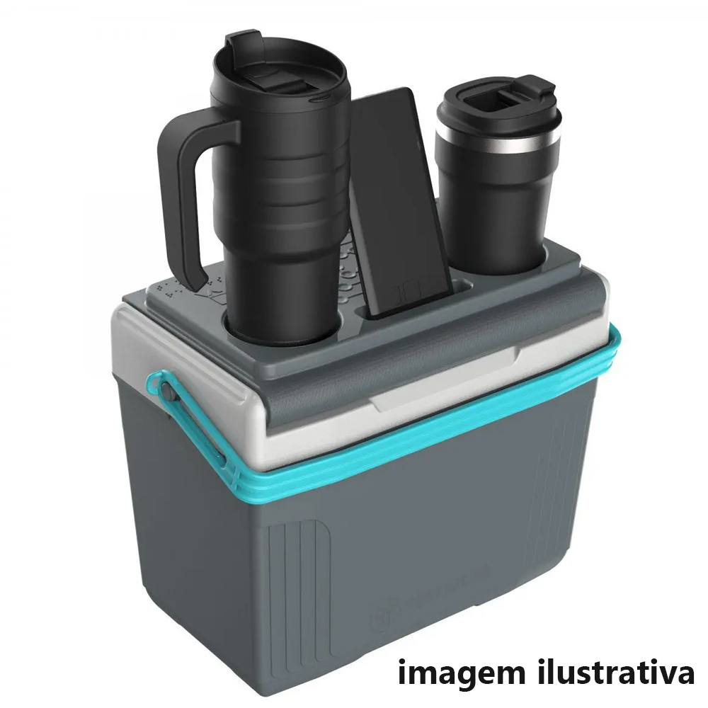 Caixa Cooler Térmico Pequeno 8 Litros Cinza ou Rosa Cabe Ate 12 Latas ...