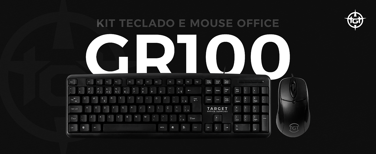 Kit Teclado e Mouse Office ,Com fio, TGT GR100 V3, ABNT2, 1000DPI ...