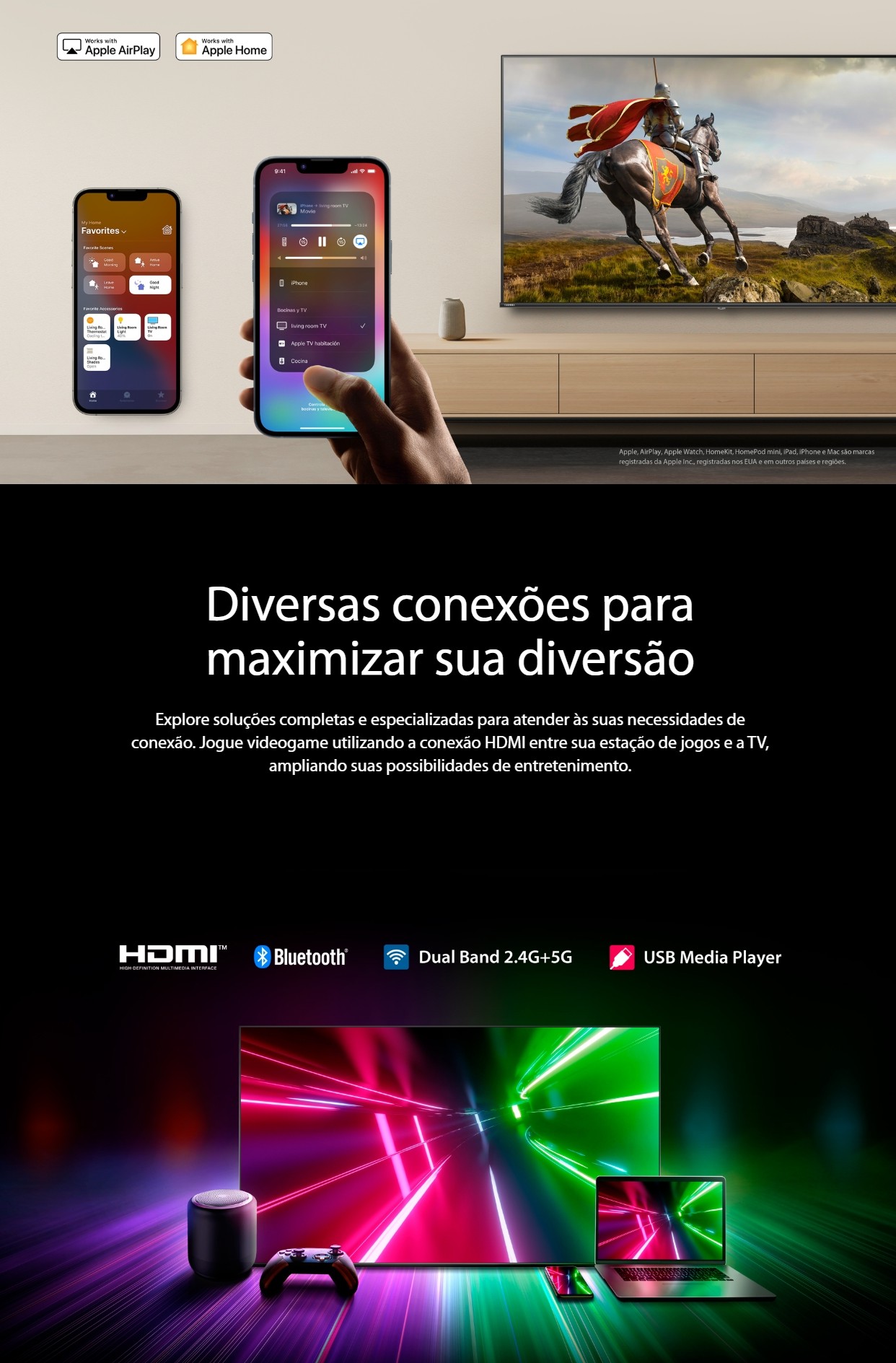 Smart TV QLED 55" 4K Toshiba 55C450NS Google TV 3 HDMI 2 USB Wi-Fi ...
