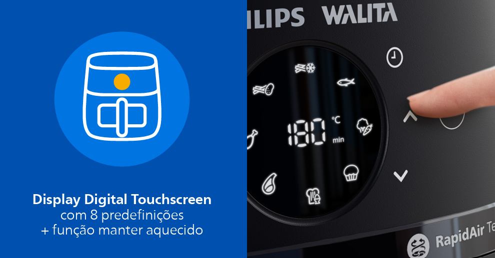 Fritadeira Airfryer Digital Série 2000 XL Philips Walita Preta 1700W ...