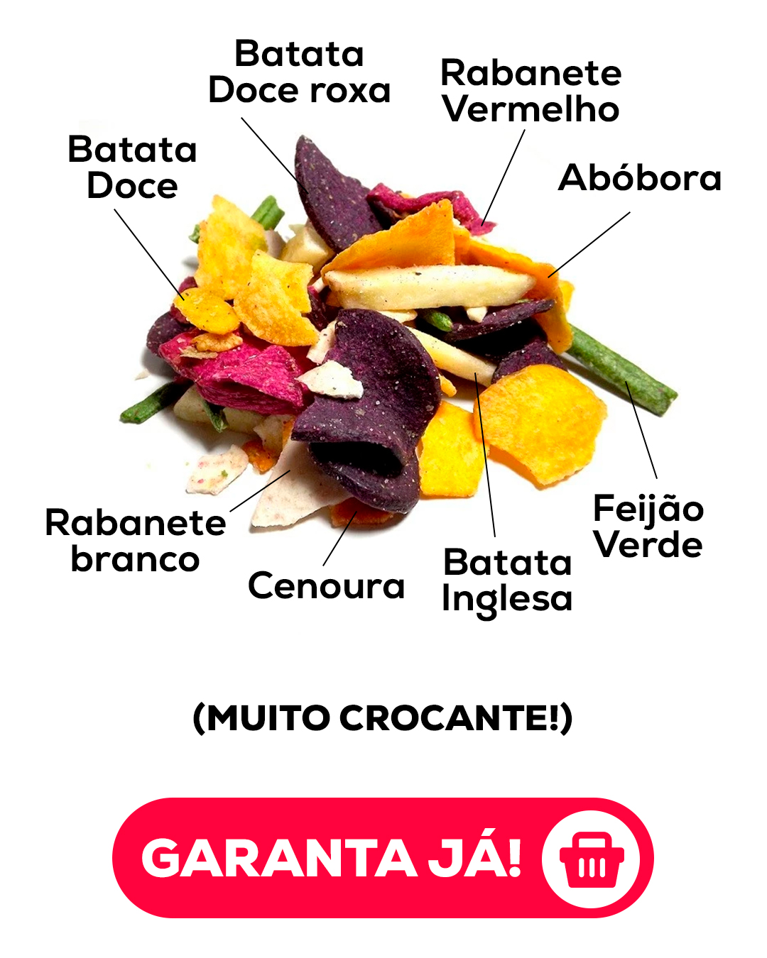 Mix P&P Vegetais e Legumes Desidratados Crocantes | Shopee Brasil