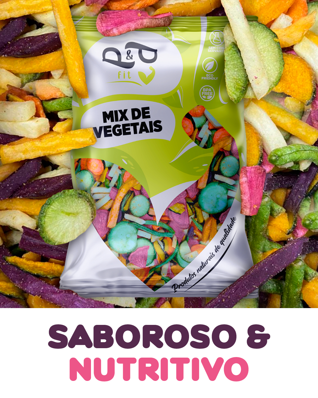 Mix P&P Vegetais e Legumes Desidratados Crocantes 200g | Shopee Brasil