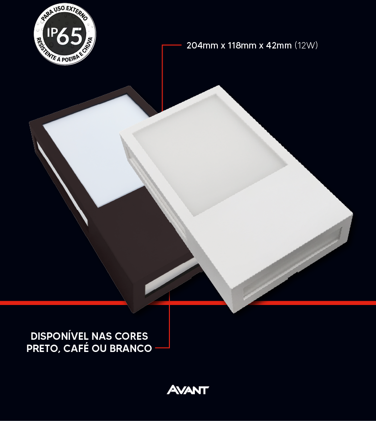 Arandela Led Cube 12w 6500k Branco Frio 110v/220v Bivolt Ip65 a prova d ...