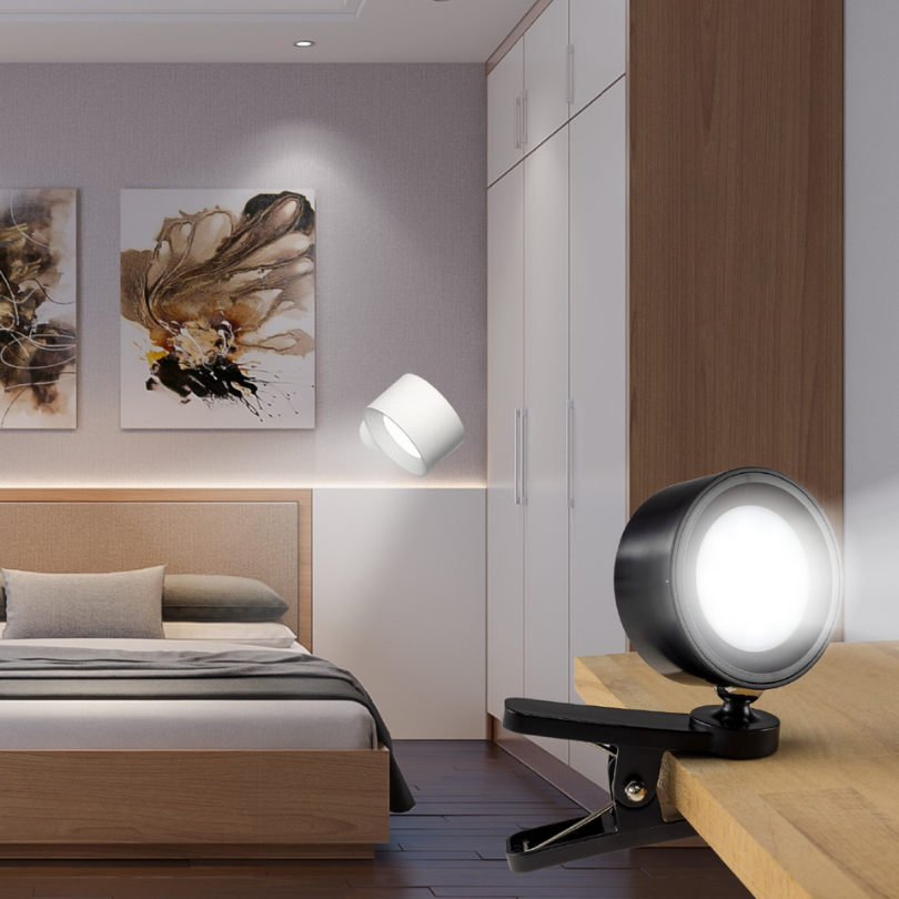 Kit 4 Luminária Spot Led 8W Arandela Cabeceira Luz de Parede 3 Tons de ...