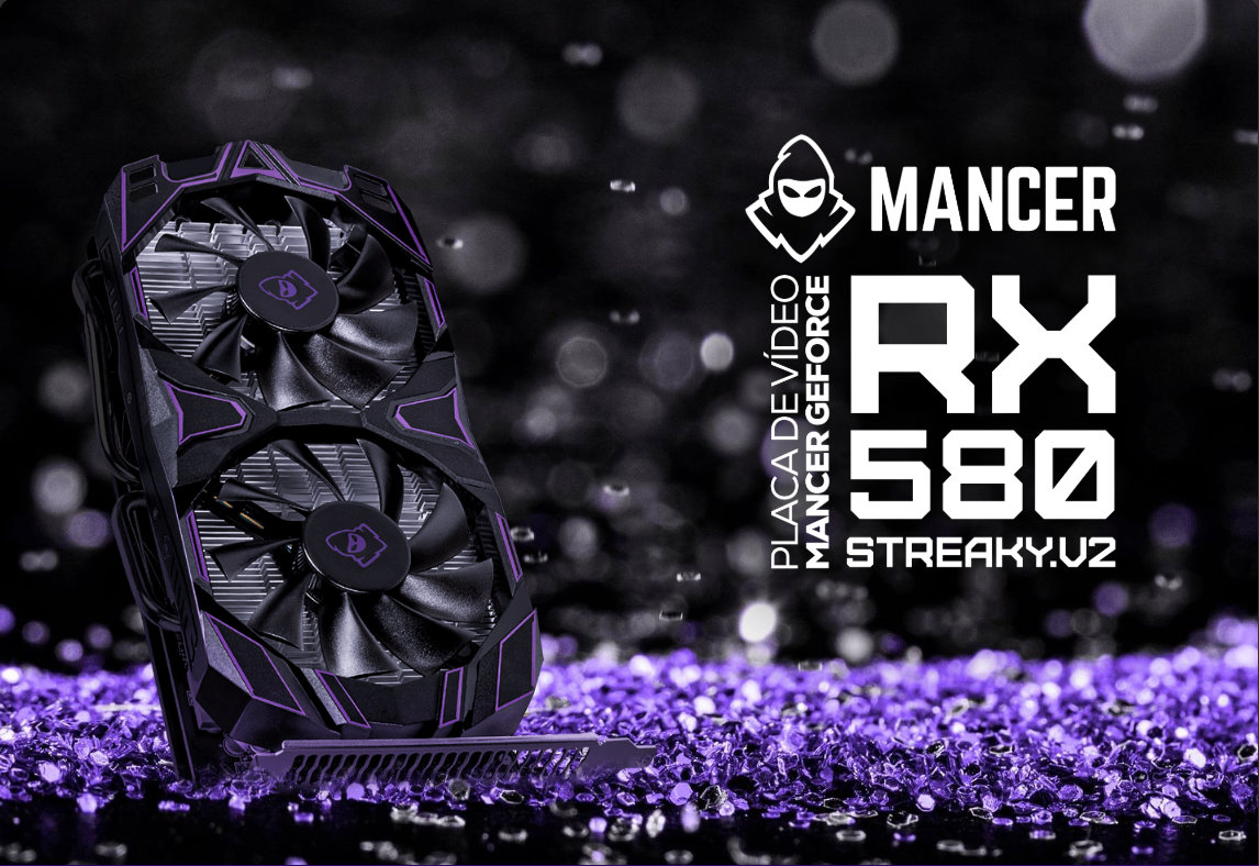 Placa de Video Mancer Radeon RX 580 Streaky, 8GB, GDDR5, 256-bit, MCR-RX5808GB-STKV2 | Shopee Brasil