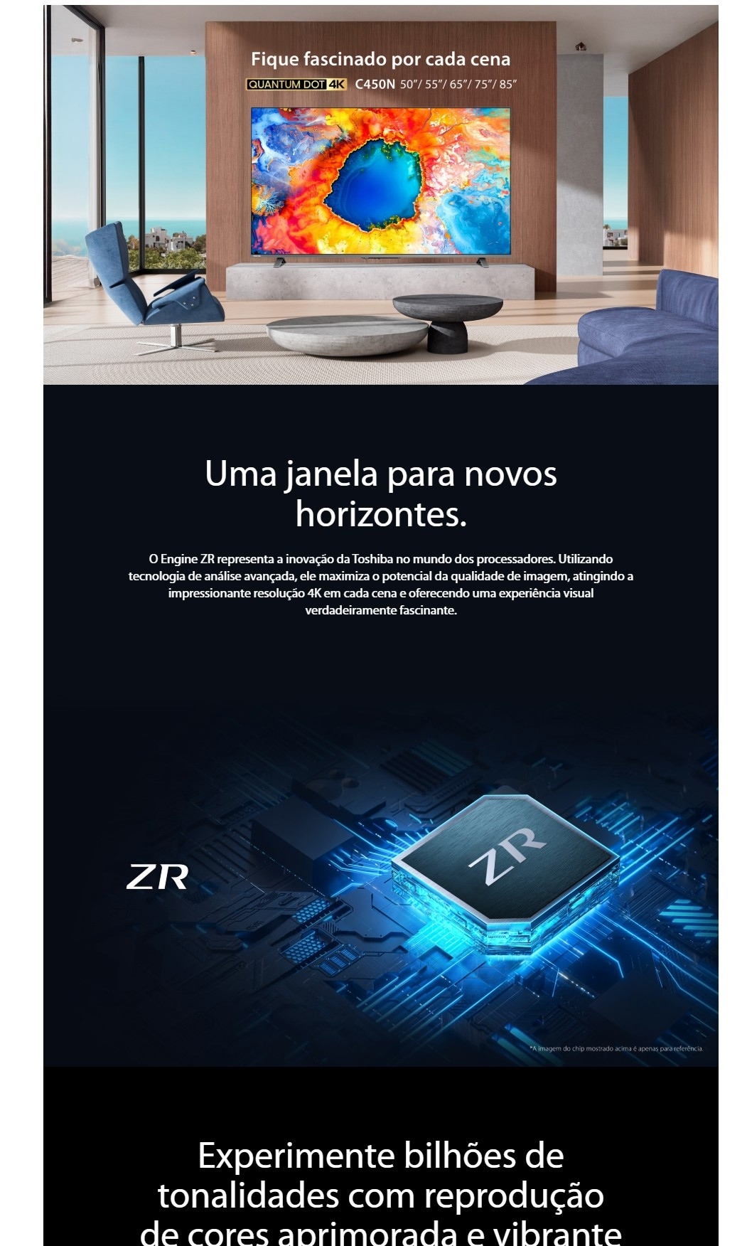 Smart TV QLED 75 4K Toshiba 75C450NS Google TV 4 HDMI 2 USB Wi-Fi - TB062E | Shopee Brasil