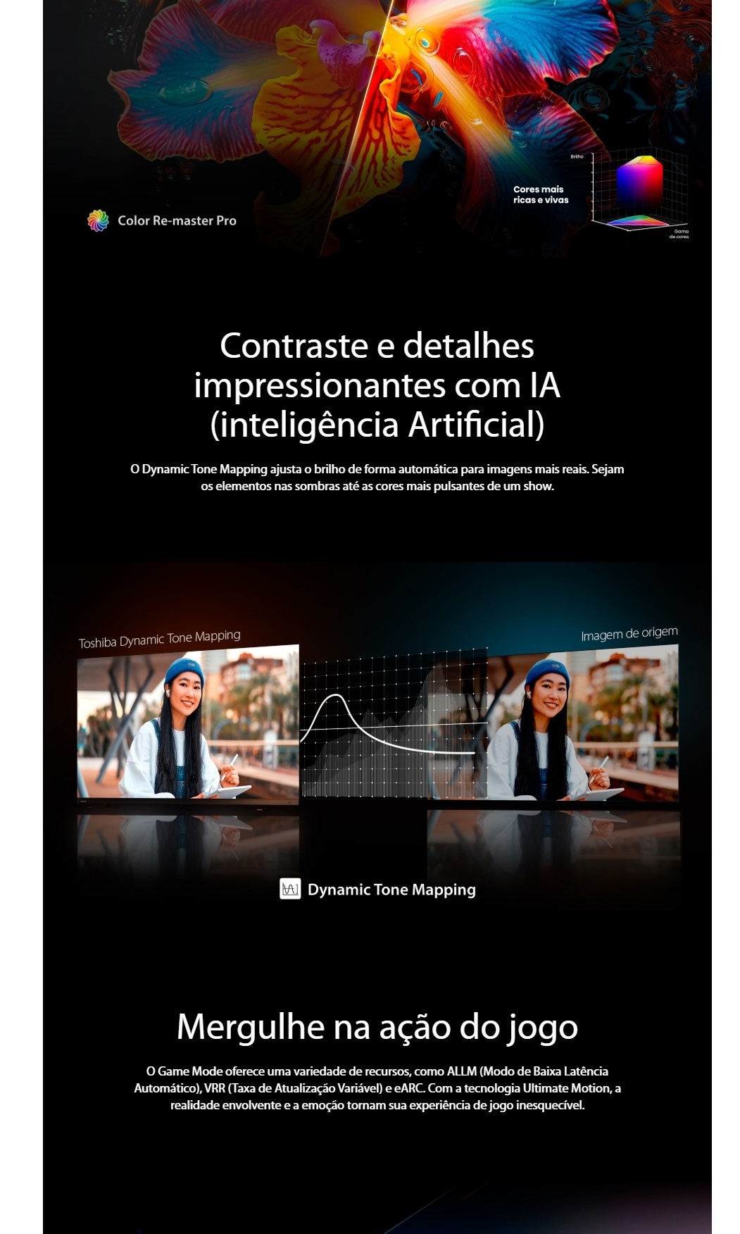 Smart TV QLED 75 4K Toshiba Google TV 4HDMI 2USB Wi-Fi | Shopee Brasil