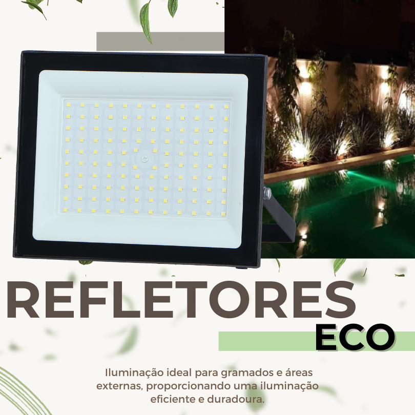 Kit 10 Holofote Refletor Led ECO Pro 200W 100W 50W Luz Fria 6500K IP65 ...