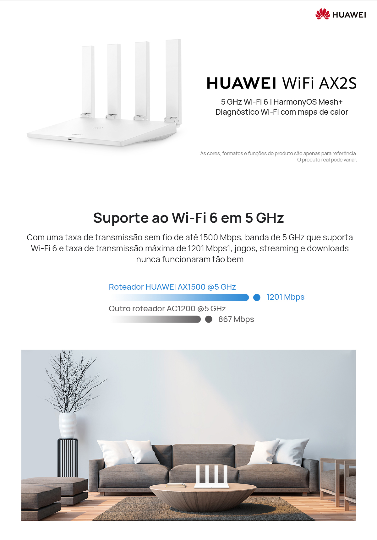 HUAWEI WiFi AX2S | Roteador | Wi-Fi 6 | HarmonyOS Mesh+ | 4 Amplificadores | Shopee Brasil