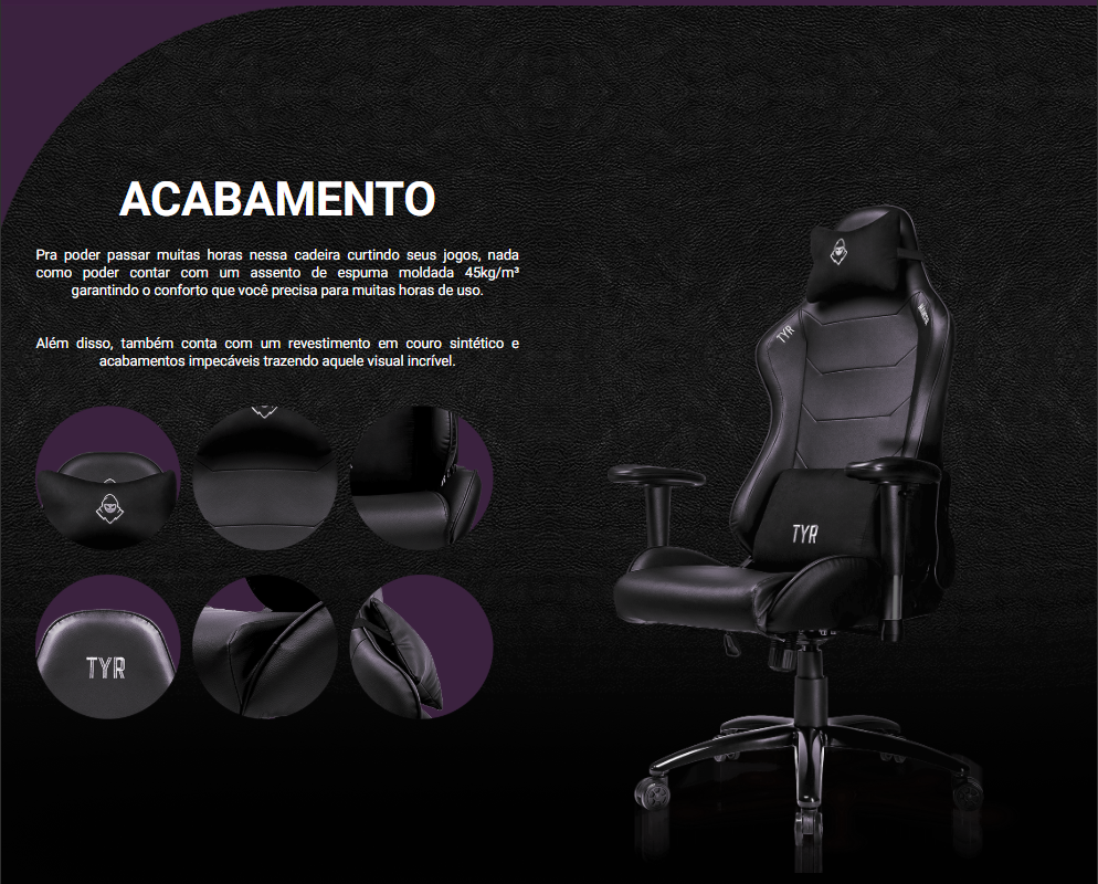 Cadeira Gamer Mancer Tyr, Preta, MCR-TYR-BK01 | Shopee Brasil