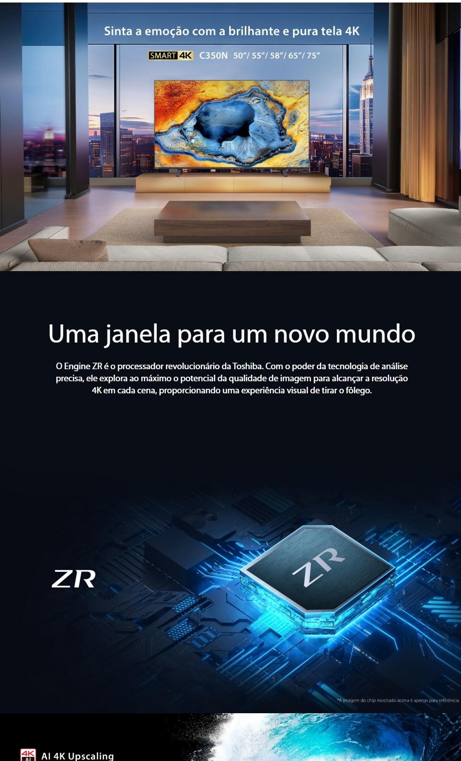 Smart TV DLED 65 4K Toshiba 65C350NS VIDAA 4HDMI 2USB Wi-Fi - TB032M ...