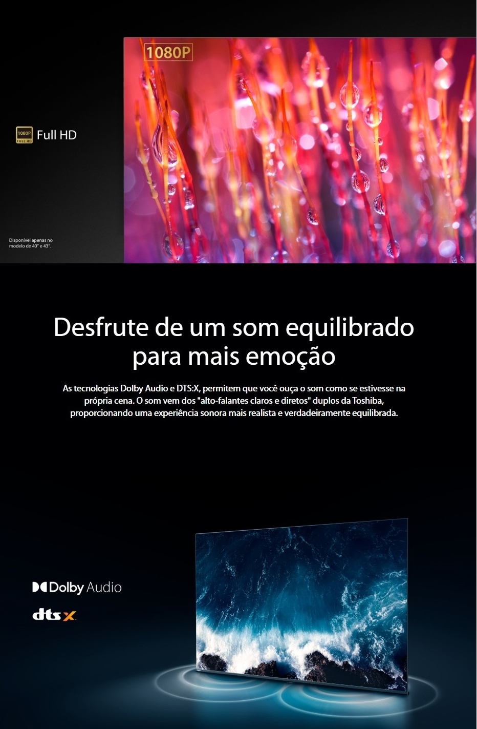 Smart TV DLED 40 Full HD Toshiba 40V35MS VIDAA 2 HDMI 2 USB Wi-Fi - TB028M | Shopee Brasil