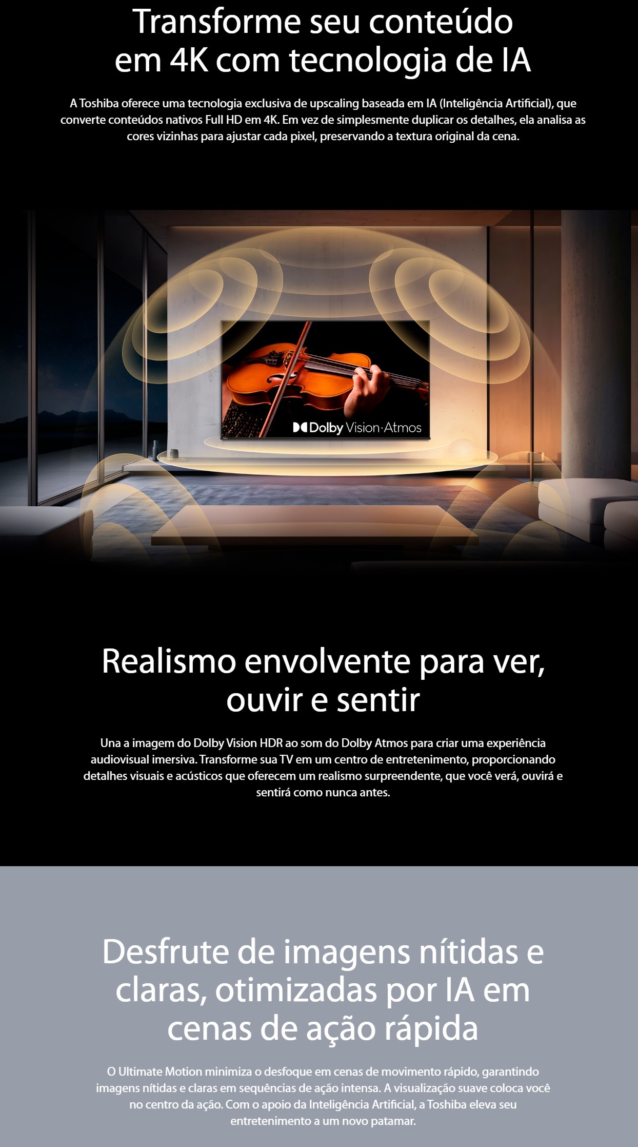 Smart TV QLED 75 4K Toshiba 75C450NS Google TV 4 HDMI 2 USB Wi-Fi ...