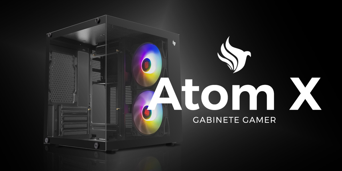 Gabinete Gamer Pichau Atom X, Mini-Tower, Lateral de Vidro, Com 2 Fans, Preto, PG-ATOMX-BK ...