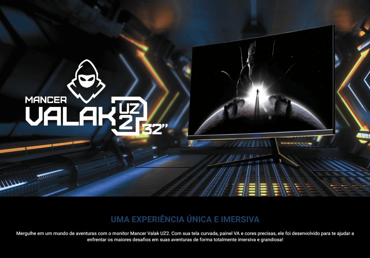 Monitor Gamer Mancer Valak UZ2, 32 Pol, FHD, Curvo, 1ms, 165Hz ...