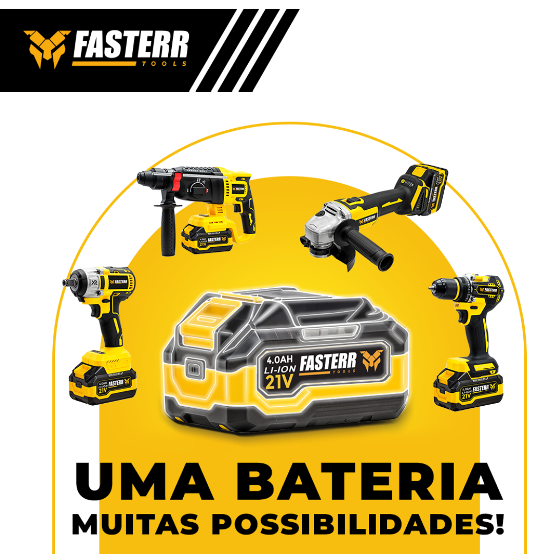 Bateria 21V 4.0Ah de Lítio Recarregável - Fasterr | Shopee Brasil