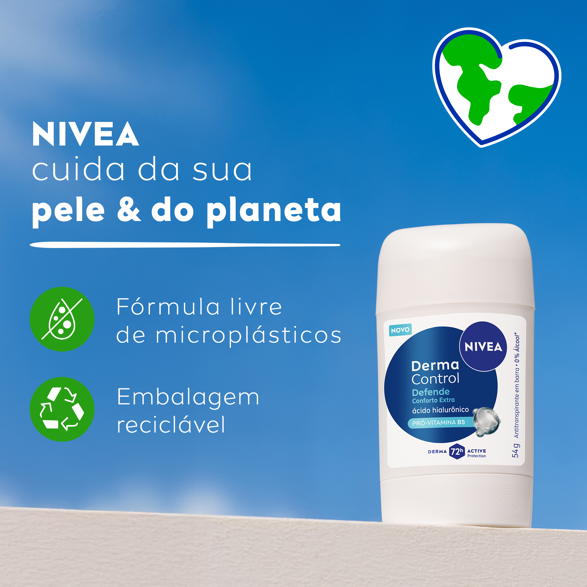 NIVEA Desodorante Stick Derma Control Defende 54g BBB 26 | Shopee Brasil