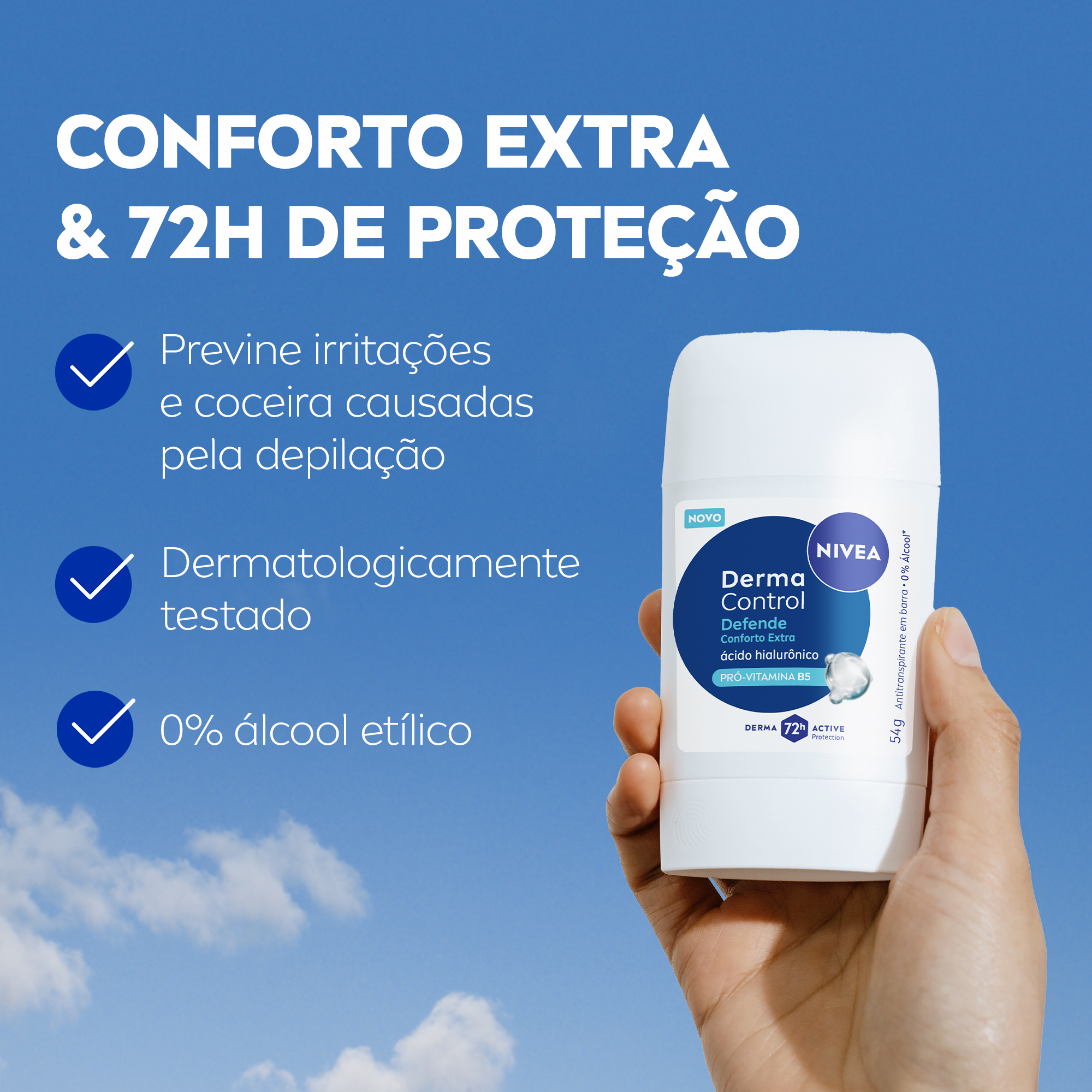NIVEA Desodorante Stick Derma Control Defende 54g BBB 26 | Shopee Brasil