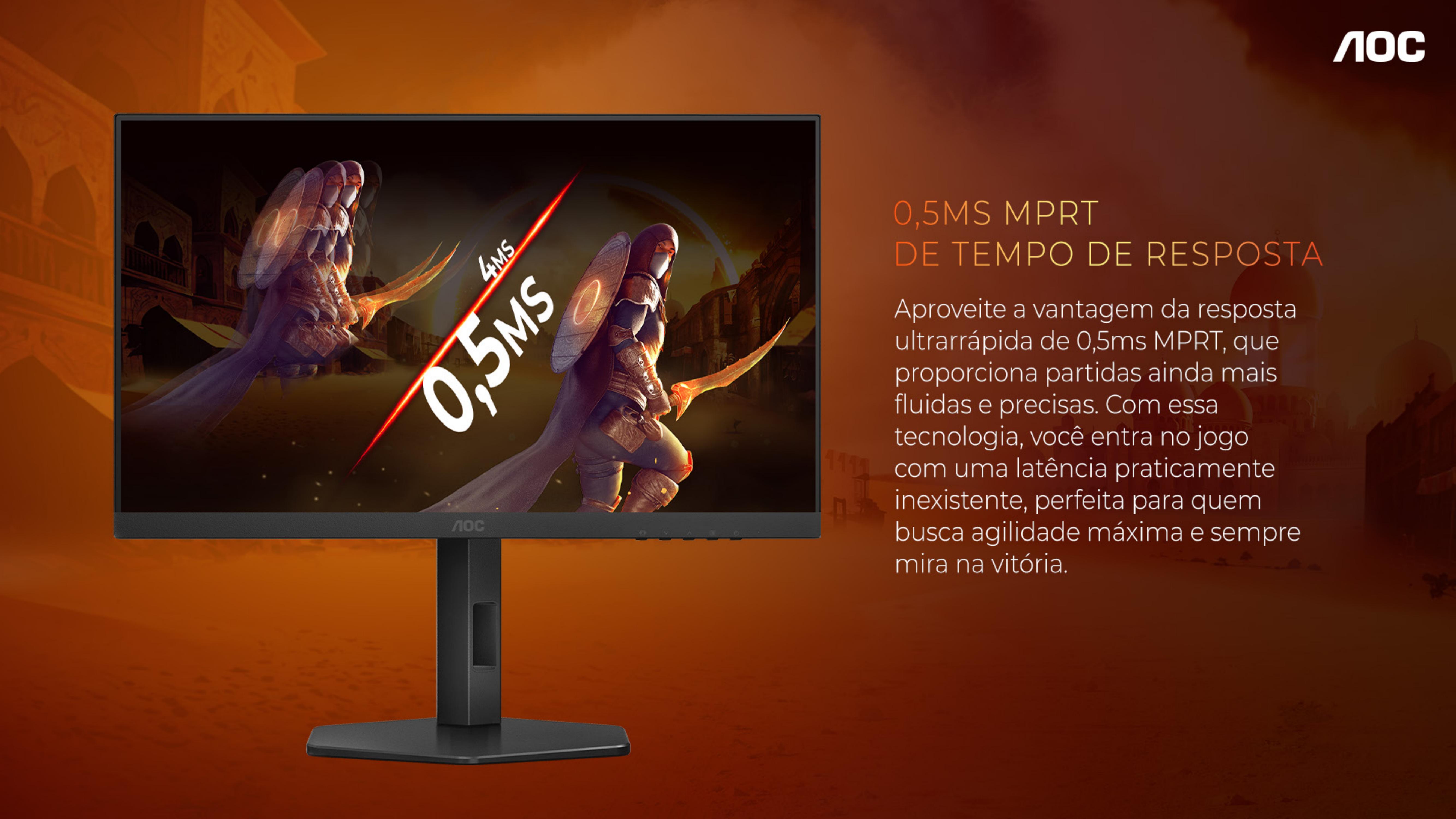 Monitor Gamer AOC 24" 180Hz 0,5ms IPS Ajuste de Altura 24G4/P | Shopee ...