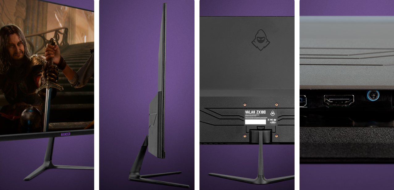 Monitor Gamer Mancer Valak ZX180, 23.8 Pol, VA, FHD, 1ms, 165Hz, HDMI ...