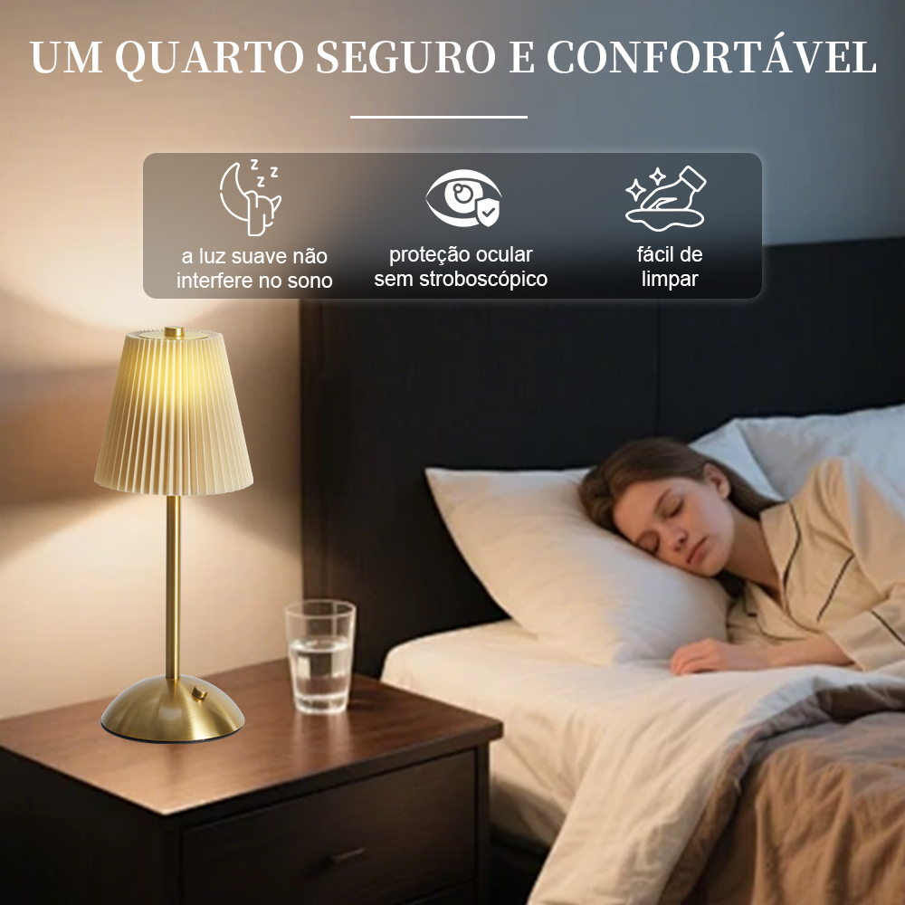 Luminária Mesa Abajur Led Touch Usb Recarregável Barra Led Sensor Sem ...