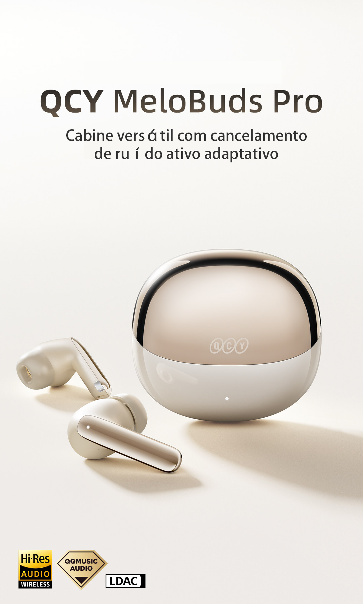 Fone de Ouvido QCY HT08 Melobuds Pro ANC Hi-Res Sem Fio Bluetooth 5.3 ...