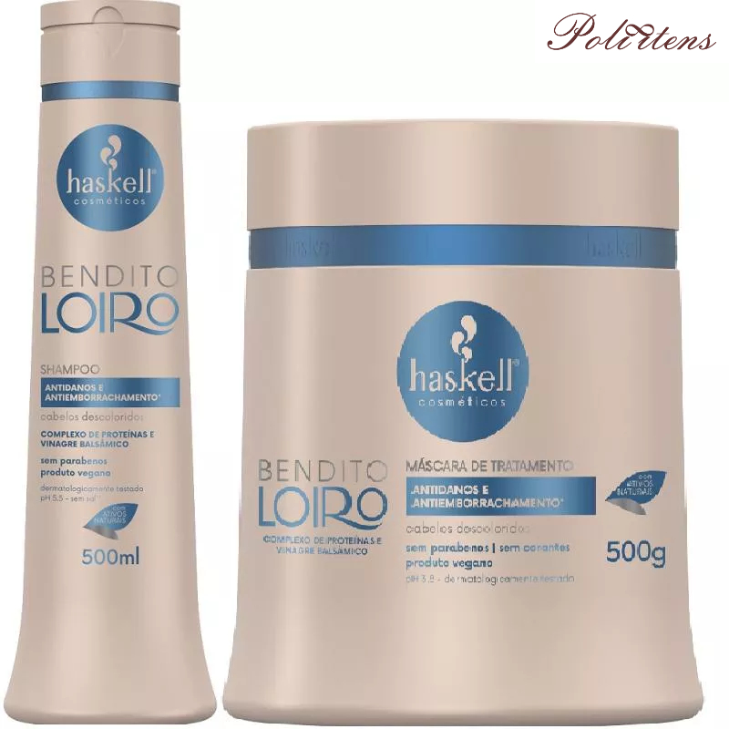Kit Haskell Bendito Loiro Shampoo 500ML + 1 Mascara 500ML | Shopee Brasil