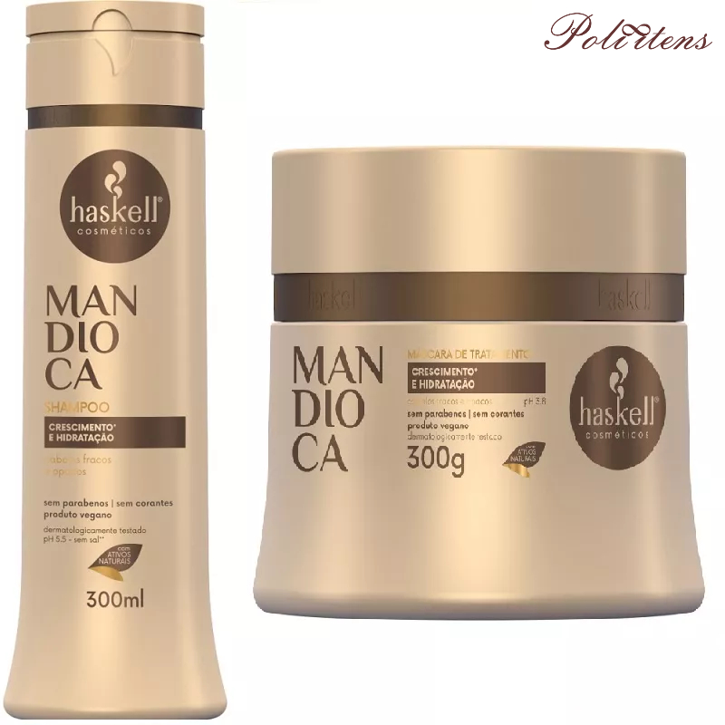 Kit Haskell Mandioca Shampoo 300ML + 1 Mascara 300ML | Shopee Brasil