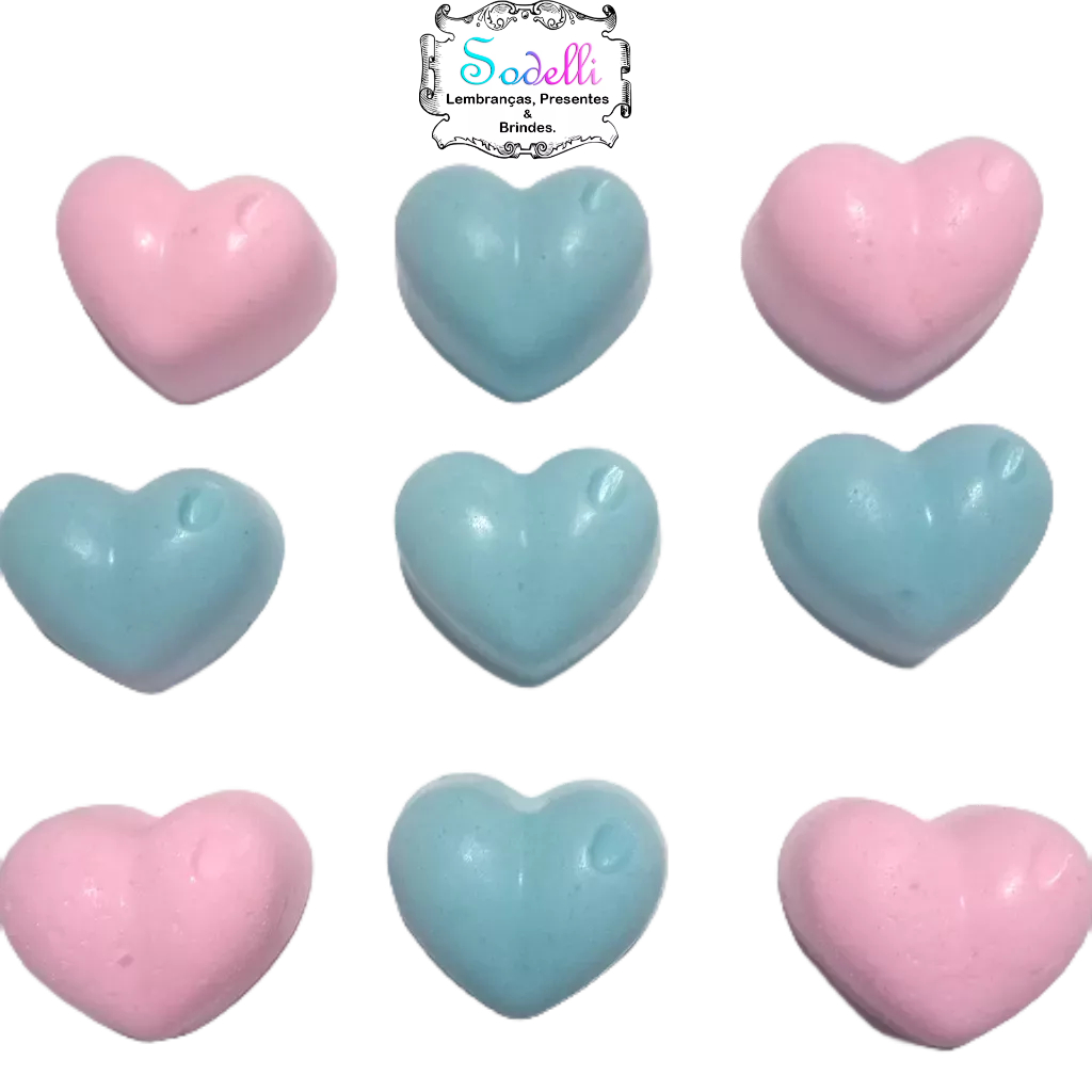 50 Mini Sabonetes Coração - Escolha cor e Aroma - Lembrancinha ...