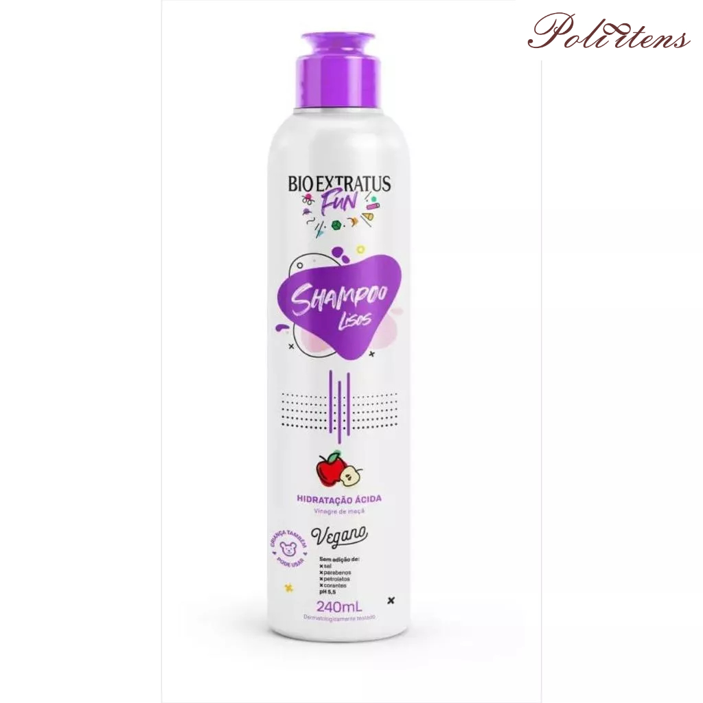 SHAMPOO FUN LIMPEZA CABELOS LISO 240 ML BIO EXTRATUS | Shopee Brasil