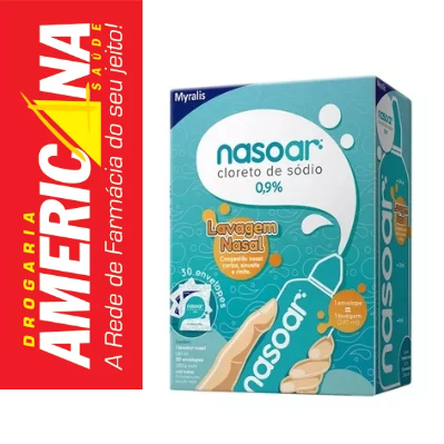 Lavagem Nasal Nasoar 0,9% com 30 Envelopes + Frasco | Shopee Brasil