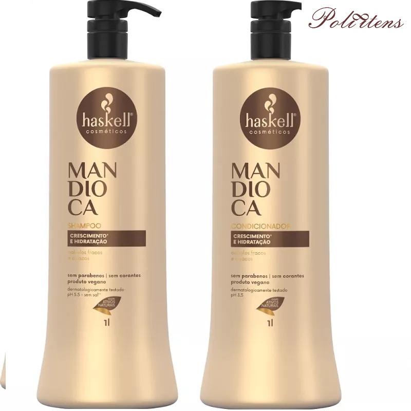 Kit Haskell Mandioca Shampoo 1 Litro + 1 Condicionador 1 Litro | Shopee Brasil