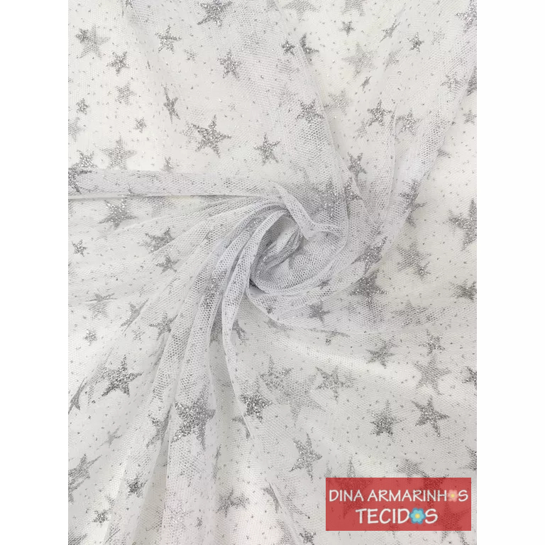 Tule Estrelas Brilho 1,40 mt de largura | Shopee Brasil