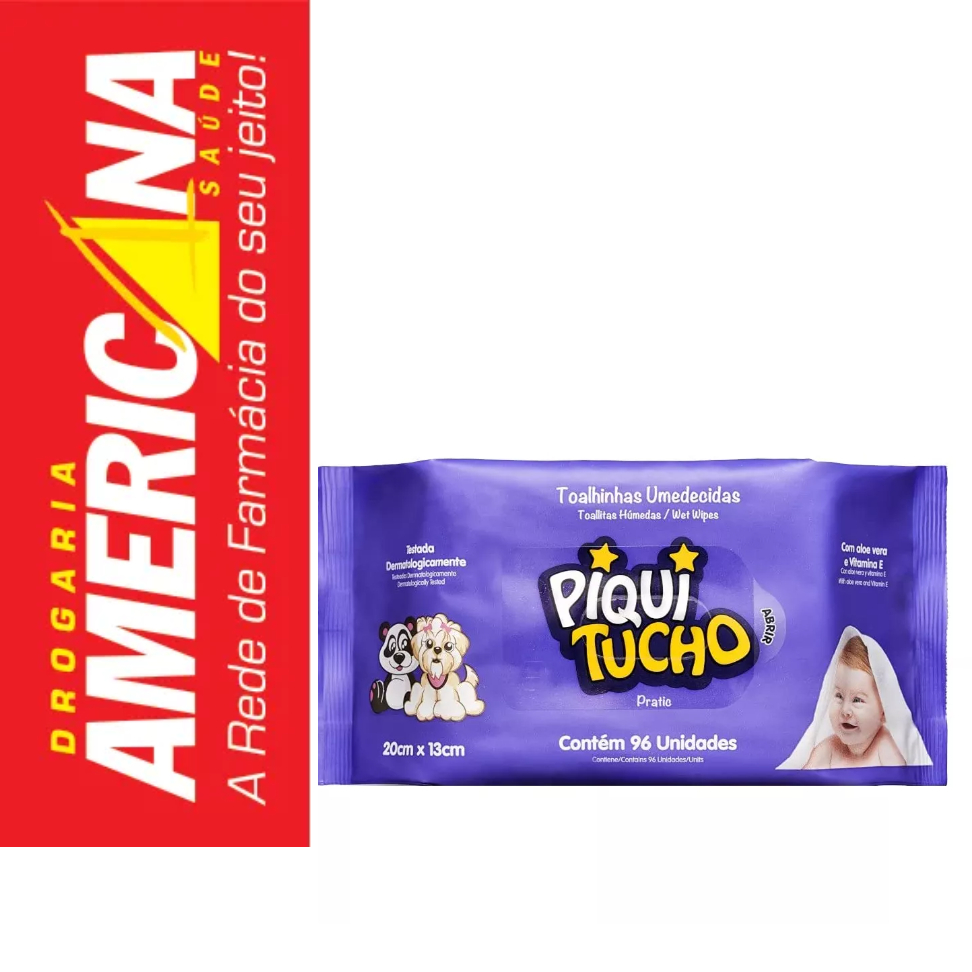 TOALHA UMEDECIDA PIQUITUCHO PRATIC PACOTE 96 UNIDADES | Shopee Brasil