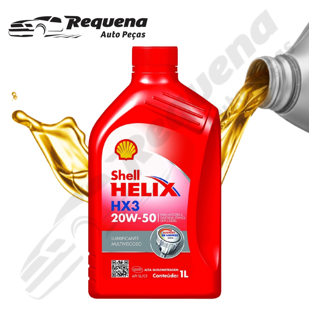 Oleo Lubrificante de Motor Shell Helix HX3 20W50 Mineral API SL - 1 Litro | Shopee Brasil