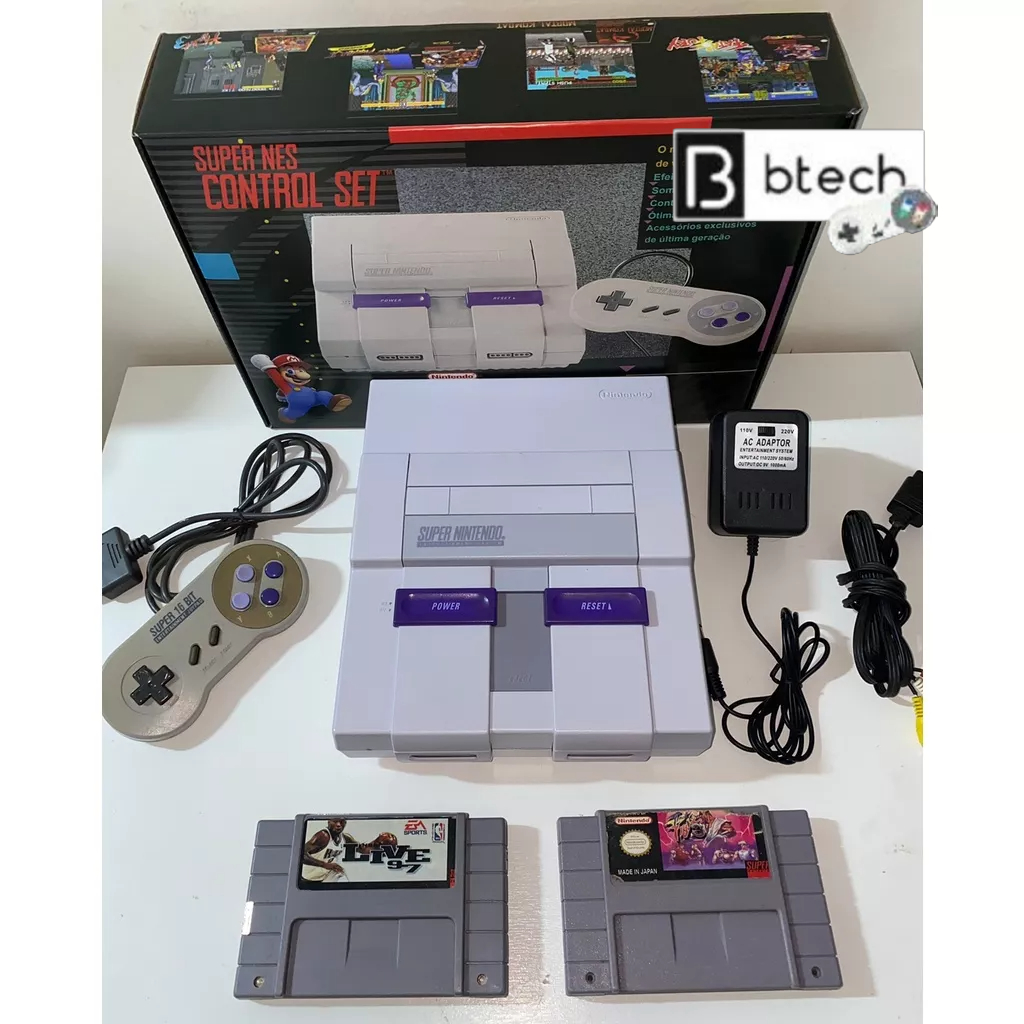 Super Nintendo Fat na Caixa Completo + Jogos | Shopee Brasil