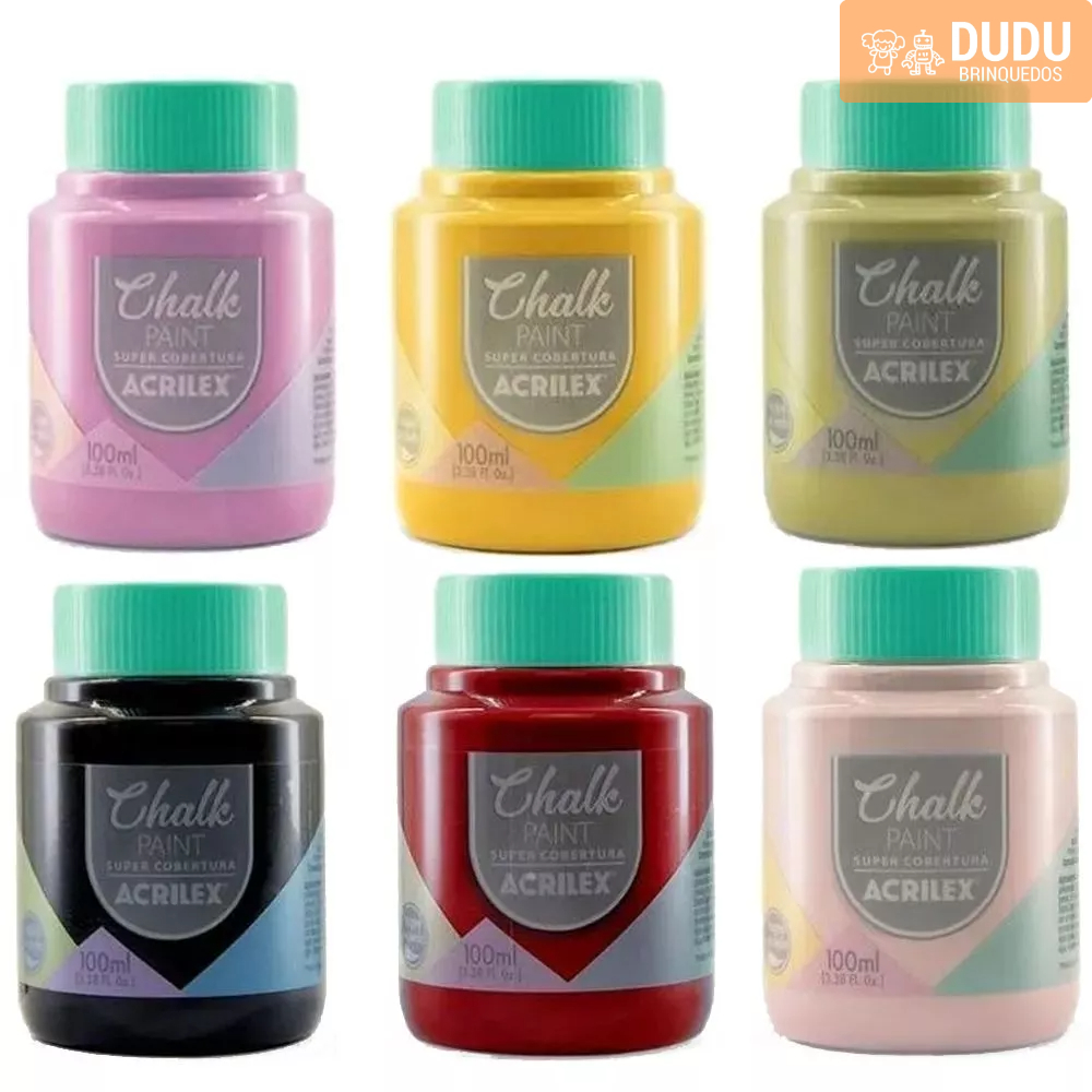Tinta Chalk Paint 100ml Acrilex ( Escolha 6 Cores ) | Shopee Brasil
