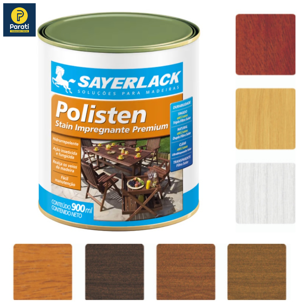 Polisten Stain para Madeira 900mL - SAYERLACK | Shopee Brasil