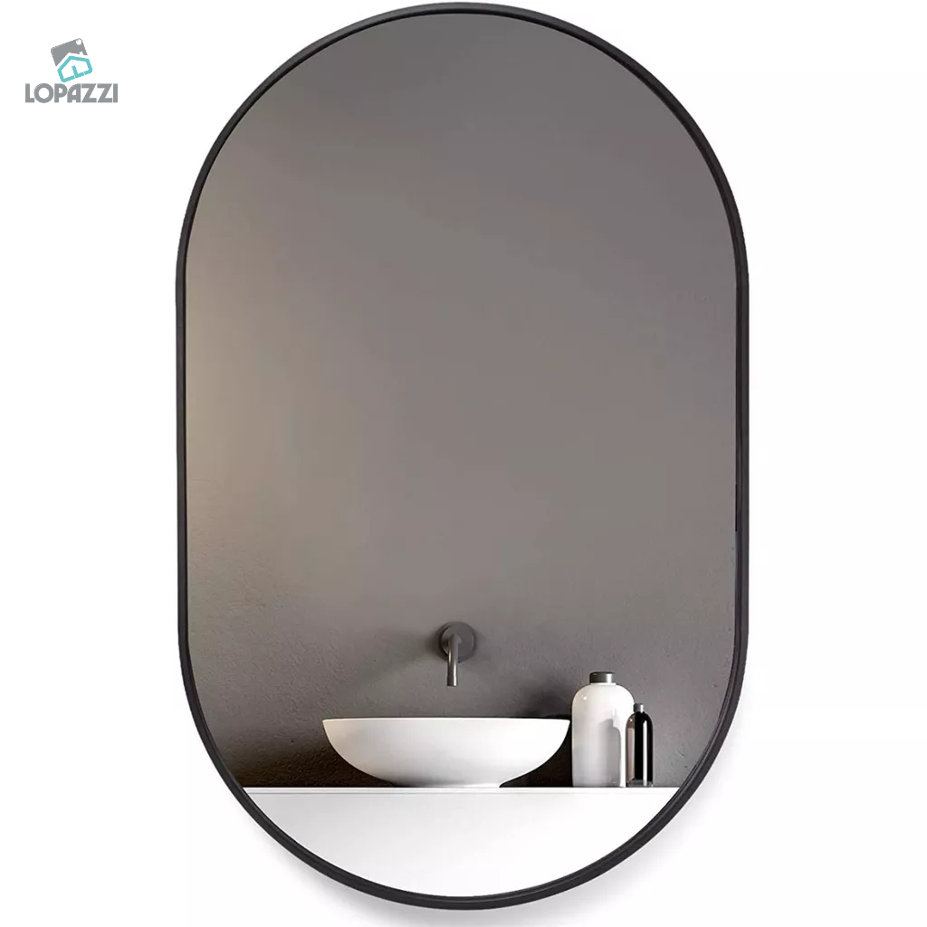 Espelho Decorativo Oval Borda Lapidada 80x50 Moderno Quarto Sala Hall ...