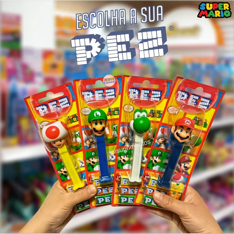 Balas Pastilha Pez Super Mario Escolha o Personagem - Importada ...