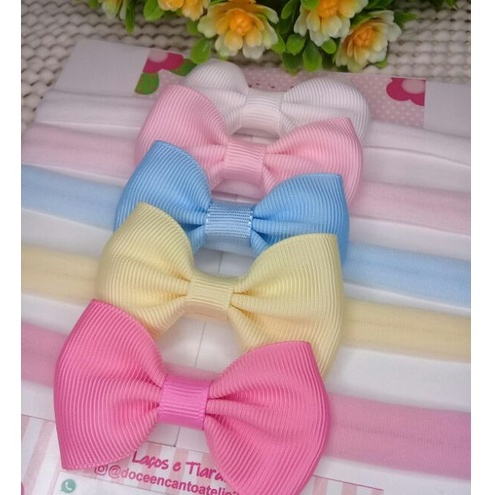 Laço Lolo Kit C/5 Faixinhas Enxoval Maternidade Tiarinha para Bebê ...